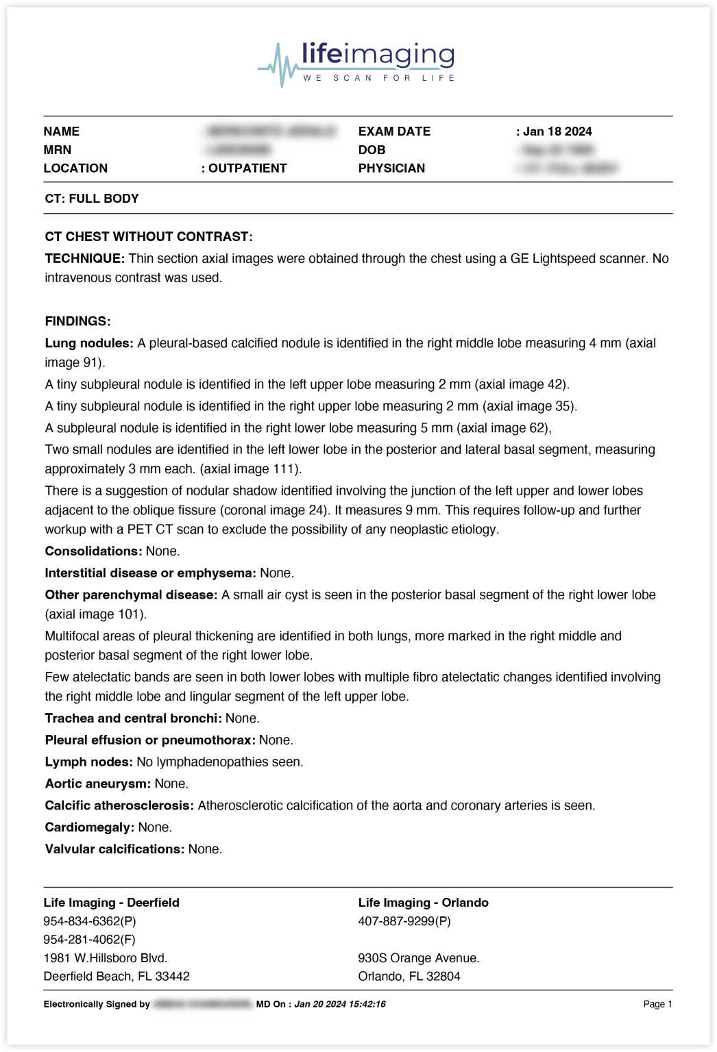 Sample Reports - Life Imaging FLA