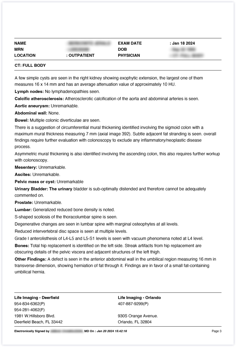 Sample Reports - Life Imaging FLA
